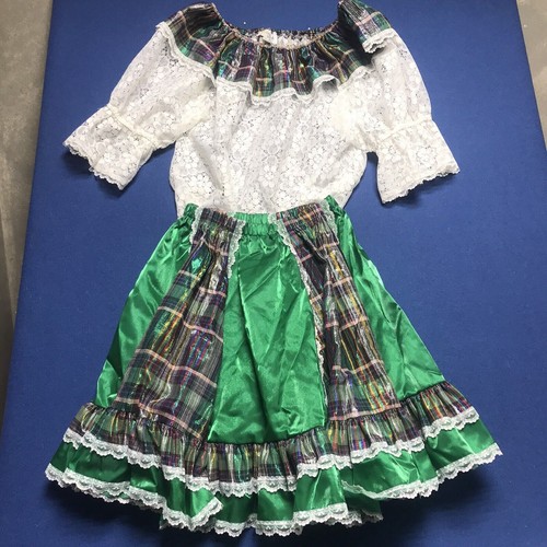 Square Dance S Green Metallic Rainbow Pitchfork 2Piece Outfit Holiday ...