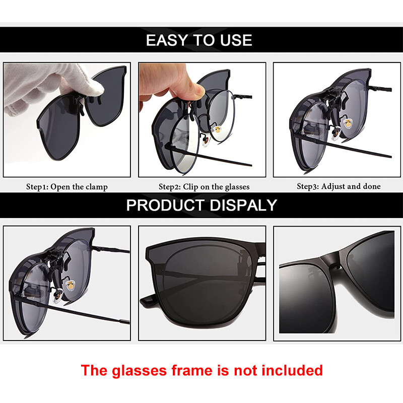 Polarized Clip on Sunglasses UV Protection Glasses Clip-on Prescription ...
