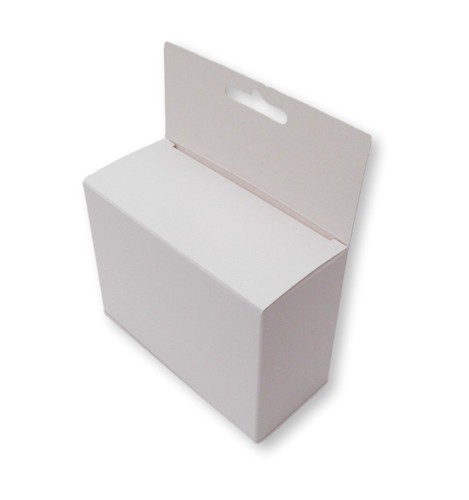 100 SMALL WHITE RETAIL DISPLAY BOXES WITH EURO SLOT HANGER, | eBay