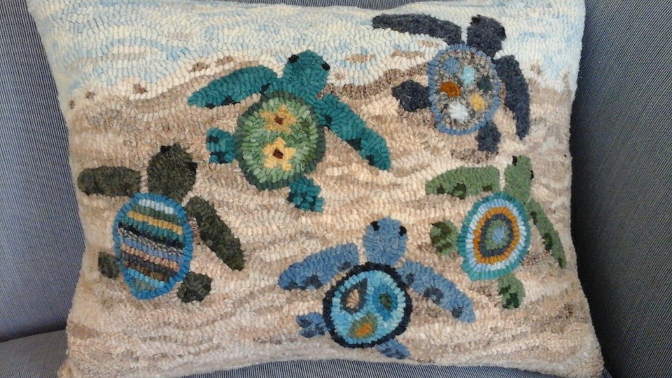 Scrappie Sea Turtles Paper Rug Hooking Pattern - Prairie Road Designs ...