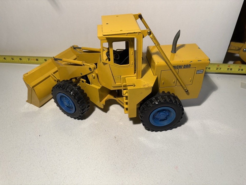 Vtg Gescha CLARK MICHIGAN Wheel Loader 1:20 LARGE HEAVY RARE DIECAST ...