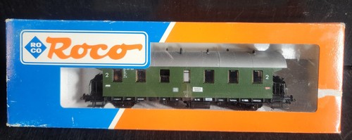 ROCO HO SCALE 44201-22 TRAIN 2nd CLASS COACH GERMAN DB GREEN WITH ...