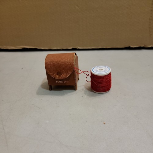 Vintage Leather Twine Box With Scissors Attached | eBay