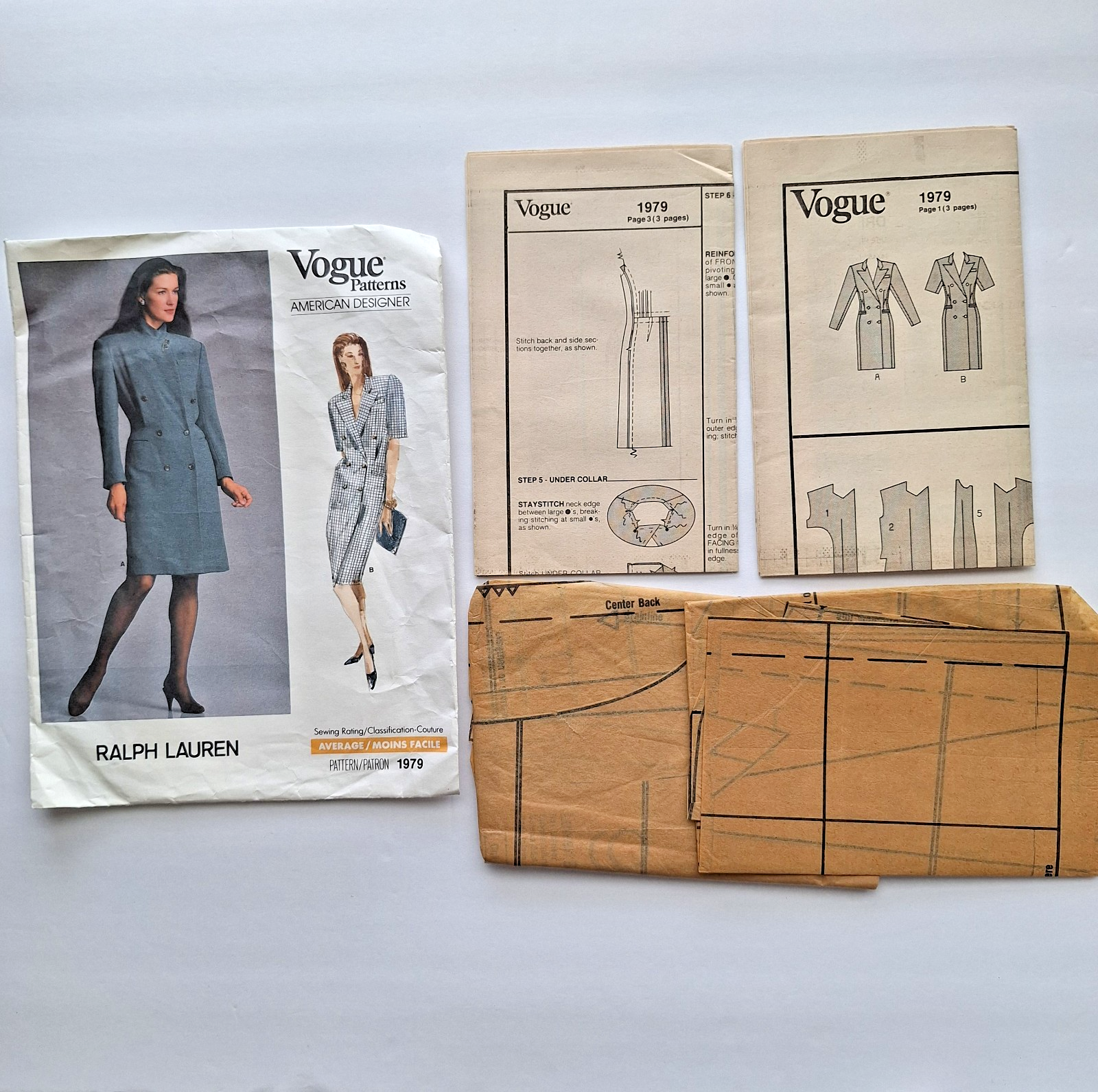 Vintage 80s Vogue American Designer Cut Sewing Patterns Lot of 4 Women ...