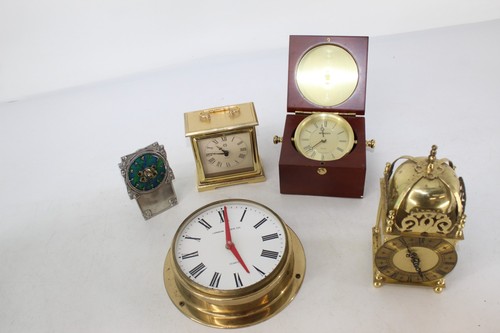A x5 Vintage Quartz Mantel / Ships clocks, inc Seiko, London Clock Co ...