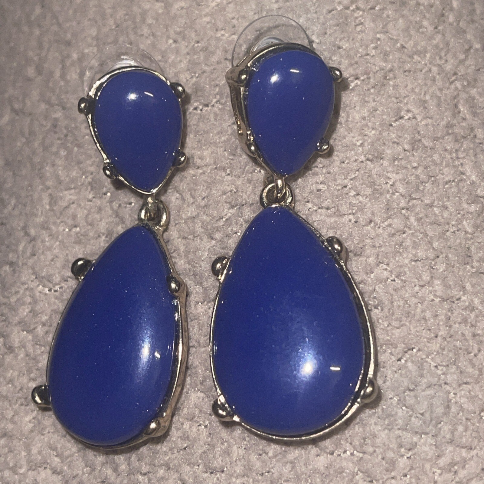 KENNETH JAY LANE KJL COBALT BLUE DROP DANGLE EARRINGS - Gem