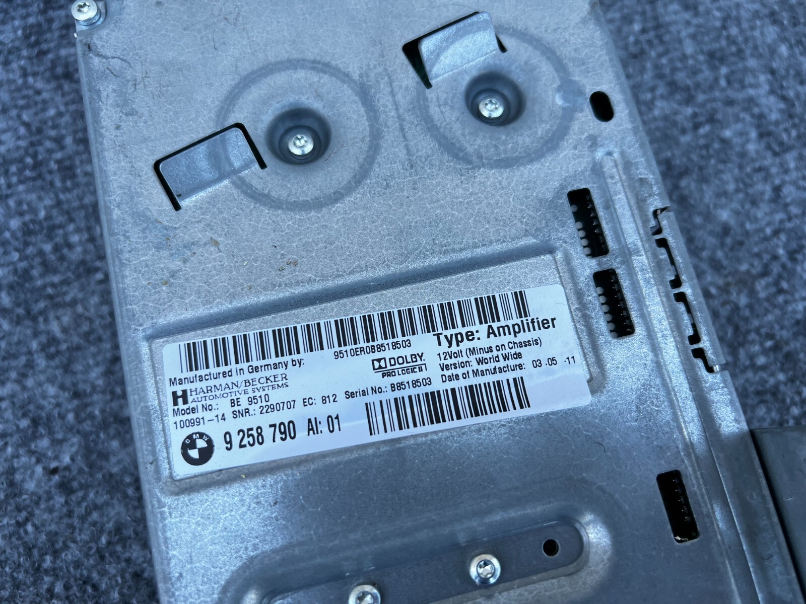 HARMAN KARDON AMP AMPLIFIER 9258790 BMW 650I 535I 550I F12 F10 (2012 ...