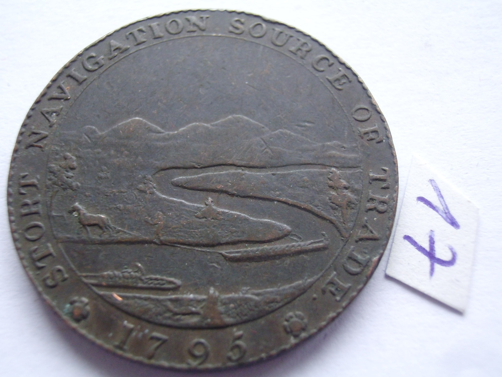 RARE Sir George Jackson Bar Copper Halfpenny Token 1795 SOLE PROPRIETOR ...