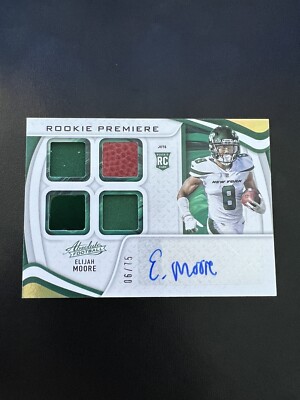 2021 Absolute Elijah Moore #214 Rookie Patch Autograph /75 RC Browns ...