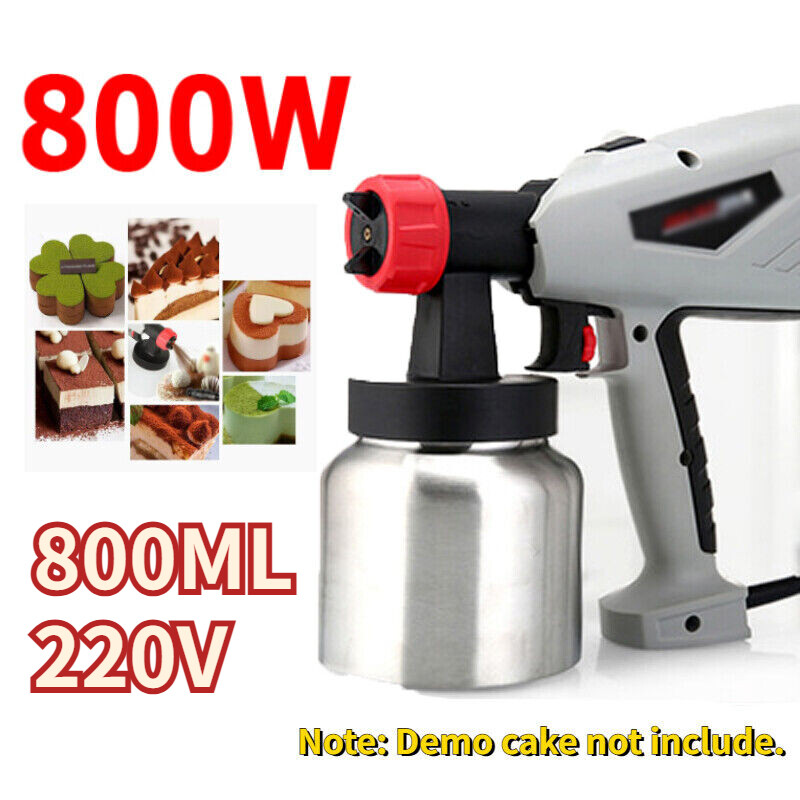 800W 220V Electric Spray Paint 1.3/2.6MM Gun Cake Tool Sprayer Baking ...