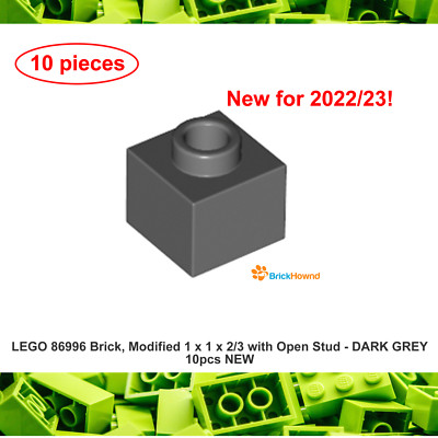 LEGO 86996 Brick, Modified 1 x 1 x 2/3 with Open Stud - DARK GREY 10pcs ...