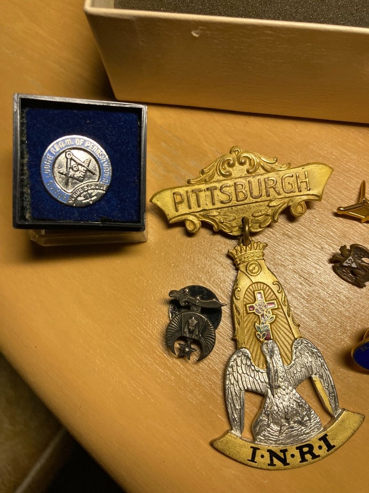 Great Vintage Masonic Trowel, Pins, Medals, etc.. Pittsburgh PA | eBay