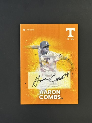 Aaron Combs 2024 Onit Athlete Baseball Auto /25 Tennessee Volunteers ...