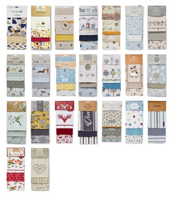 Cooksmart 100% Cotton Tea Towels Set of 3 Decorative Kitchen | eBay