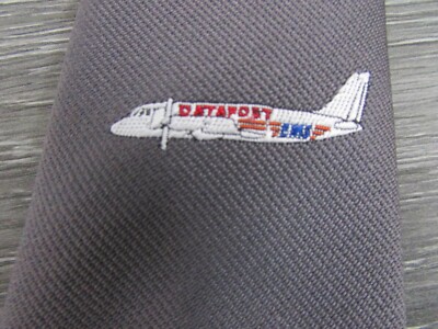 Datapost White Aircraft Airplane Motif Aviation Interest Grey Tie by ...