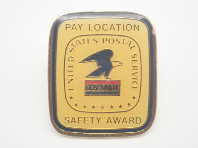 United States Postal Service Pay Location Safety Award Vintage Lapel ...