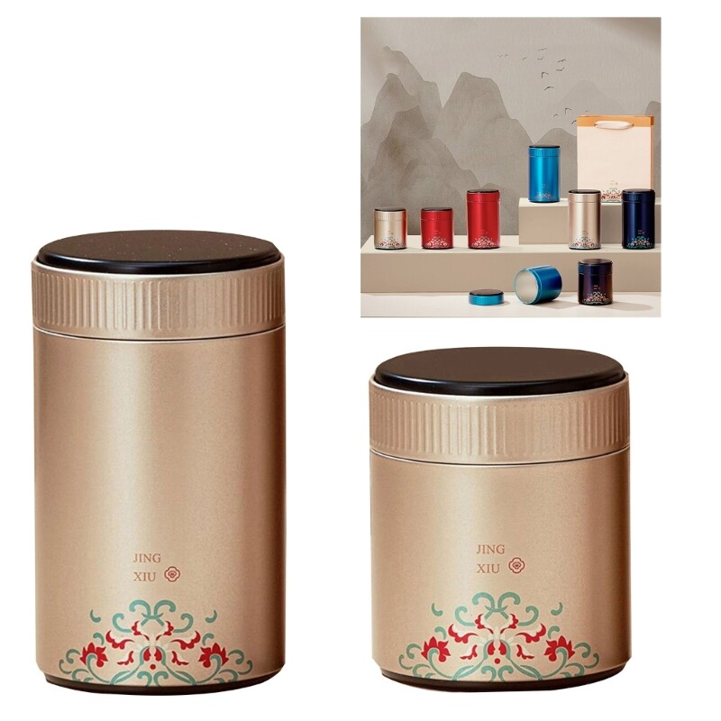 Metal Candy Cans Kitchen Sealeds Canister Chinese Style Box Convenient ...