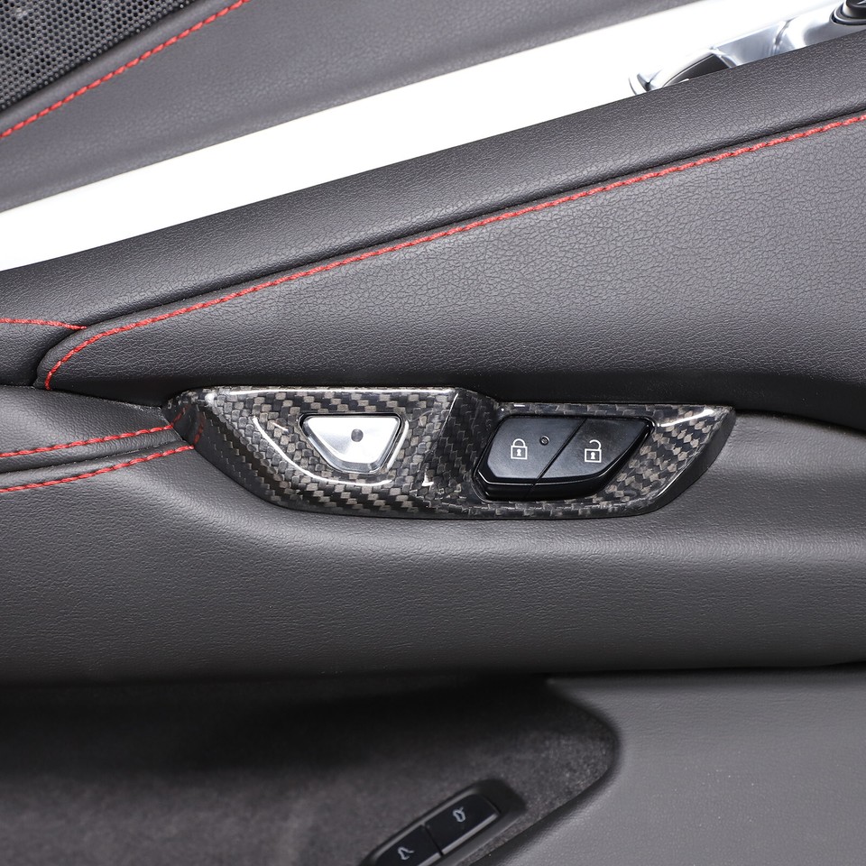 12Pcs Real Carbon Fiber Interior Trim Cover Set Fits Corvette C8 HTC ...