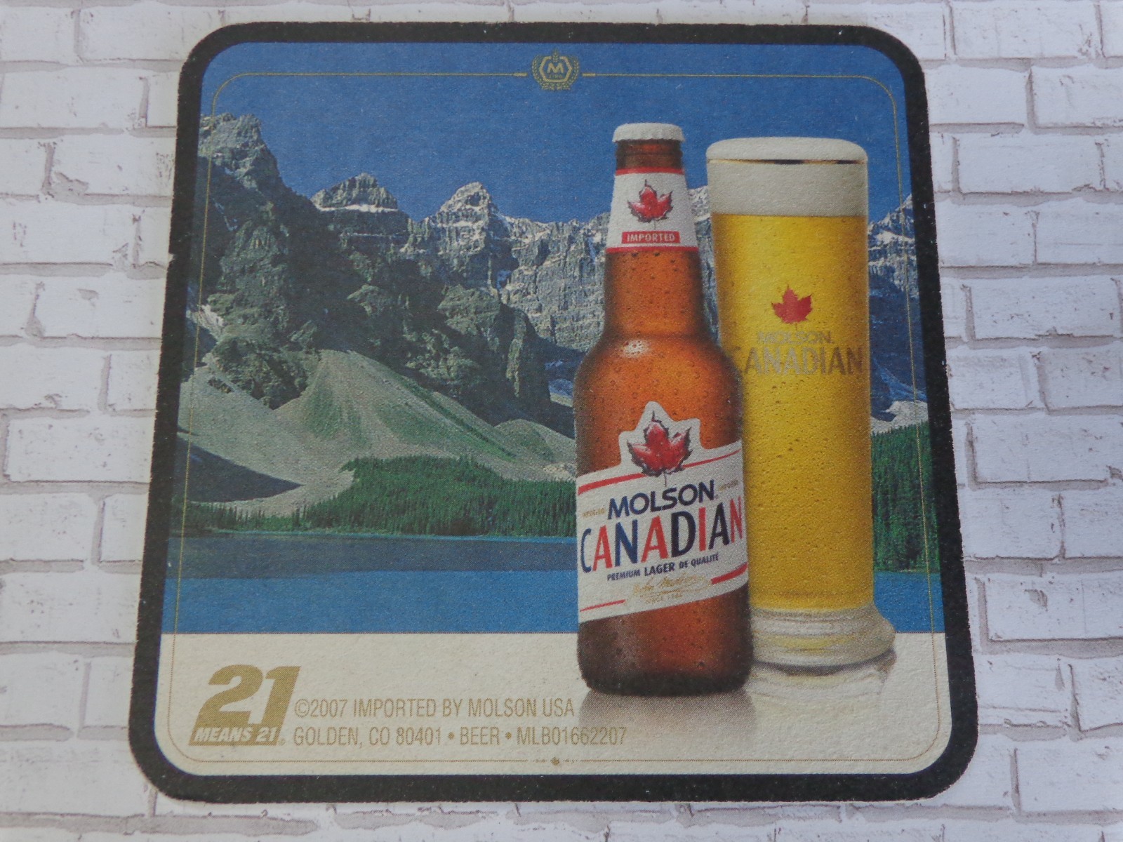 Beer Bar Coaster ~ 2007 MOLSON Canadian Premium Lager of Quality ~ Big ...