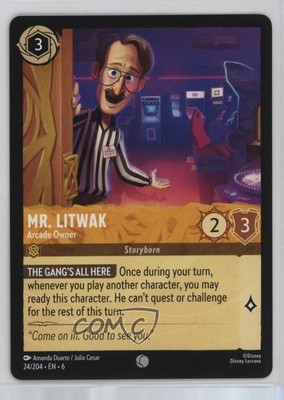 2024 Disney Lorcana - Azurite Sea 6 Mr Litwak Arcade Owner #24 | eBay