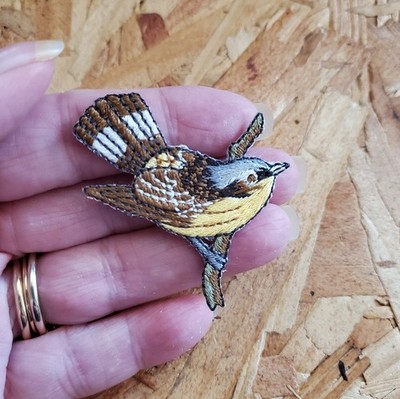 Bird - Wild - Branch - Bird Watching - Embroidered Iron On Applique ...