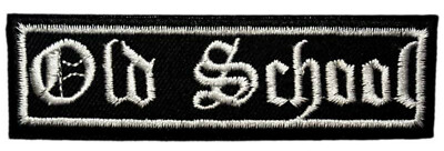 Old School Patch 3.5" Embroidered Iron-On Applique Biker Military Vest ...