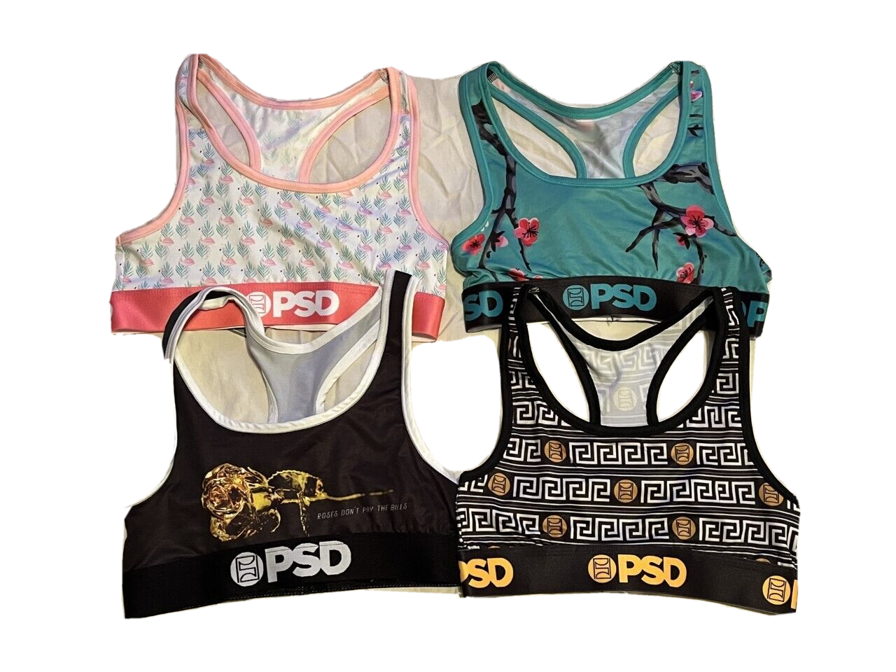 Set of 4 PSD Beast Mode Womens Sports Bra X-SMALL (Bra Size 30A to 30B ...