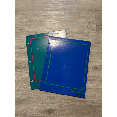 Trapper Portfolio Folder 3-Hole Mead Green Blue Pocket info: ×'s table ...
