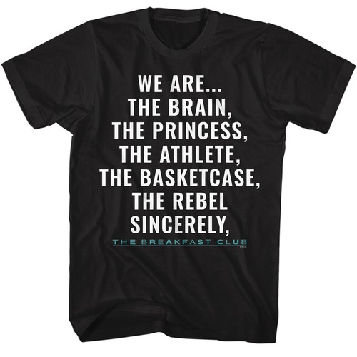The Breakfast Club Movie Brain Athlete Basket Case Princess Rebel Men's ...