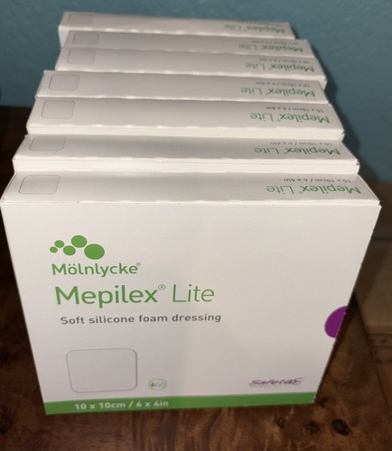 Mepilex Lite 4x4 in (7 BOXES) Molnlycke Soft Silicone Foam Dressing 5 ...