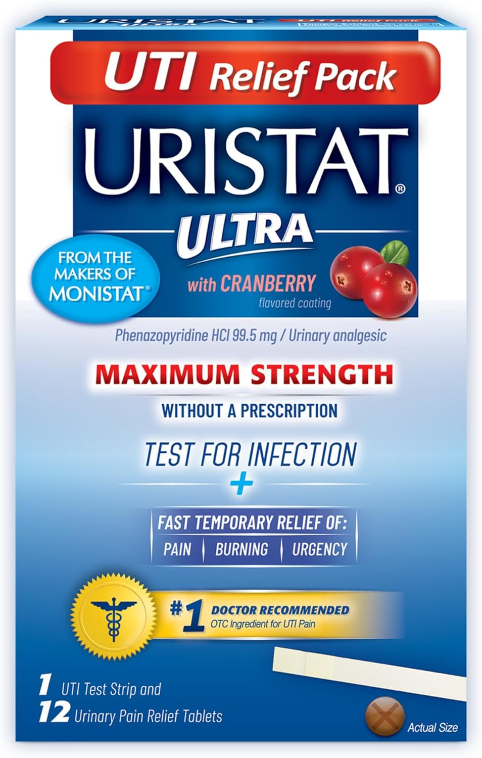 URISTAT Ultra UTI Relief Pak, UTI Treatment for Women and Men, 1 UTI ...