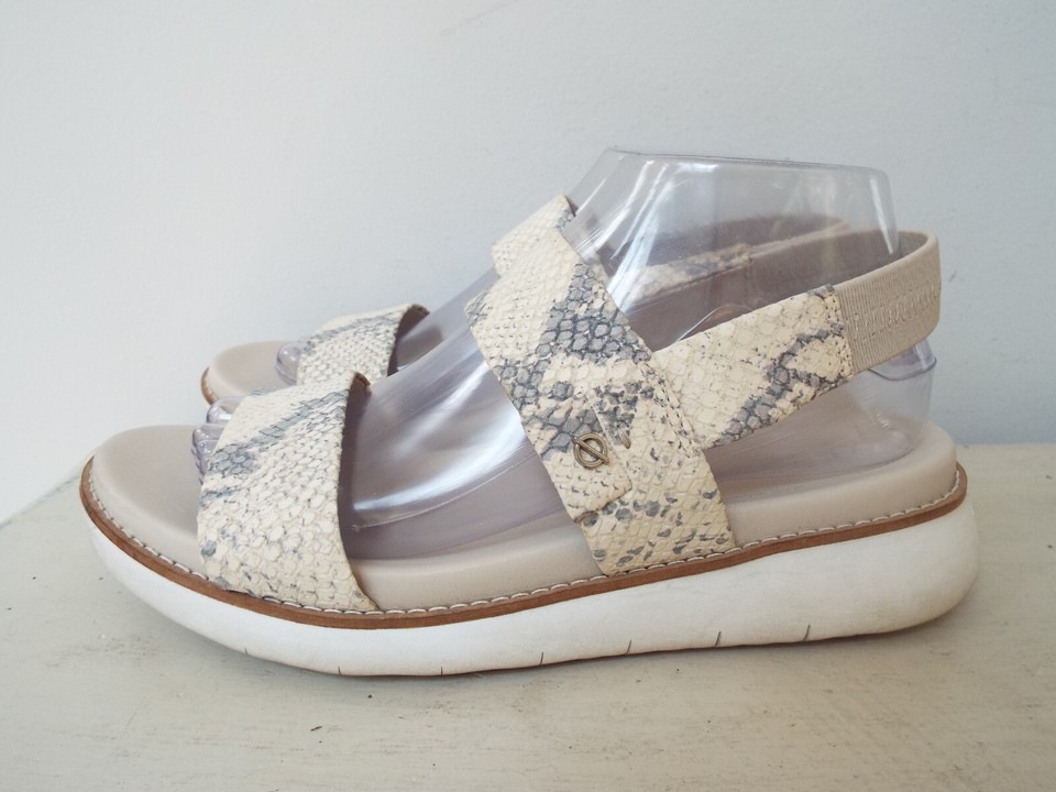 Cole Haan Merritt Womens Zerogrand Double Band Sandal Ivory Gray Snake ...