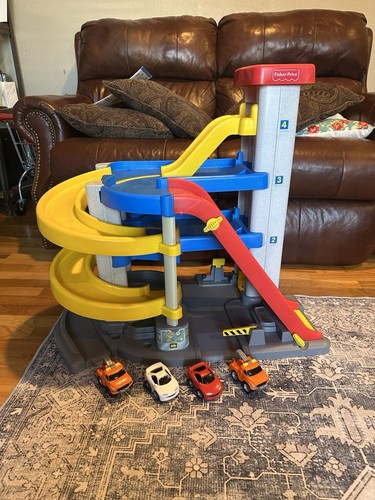 Fisher Price Big Action Car Parking Garage Race Track 1995 Ramp Toy ...
