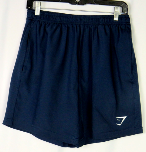 GYMSHARK Draw String 100% Polyester 5" Navy Blue Running Shorts Men's ...