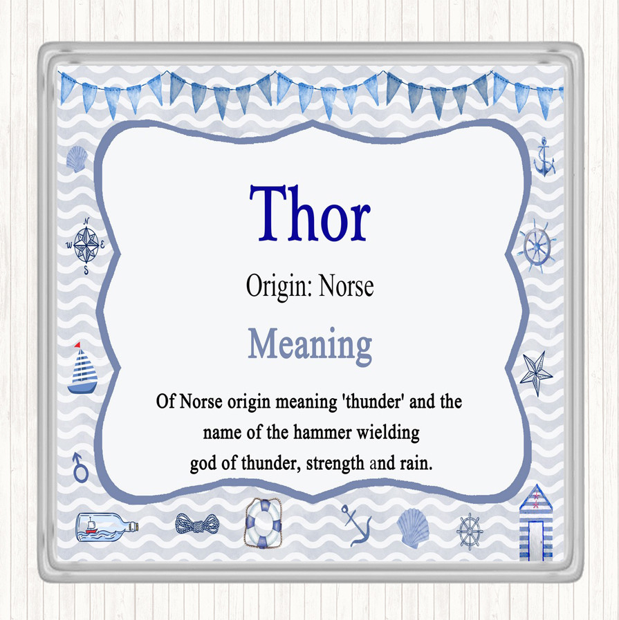 Thor Name Meaning Drinks Mat Coaster Nautical | eBay