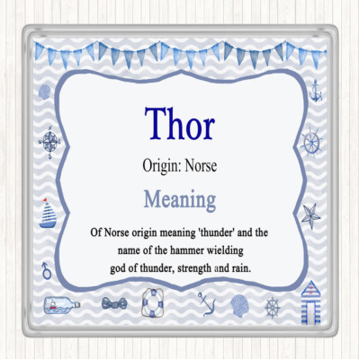 Thor Name Meaning Drinks Mat Coaster Nautical | eBay