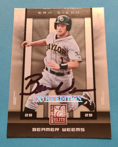 BEAMER WEEMS Rookie Signed 2008 Donruss Elite #6 Padres Baylor ...