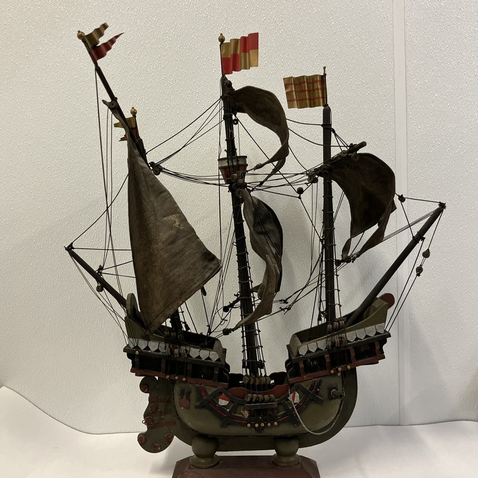 Venetian La-Pinta Ship Model Wooden 14-15th Century 29” | eBay