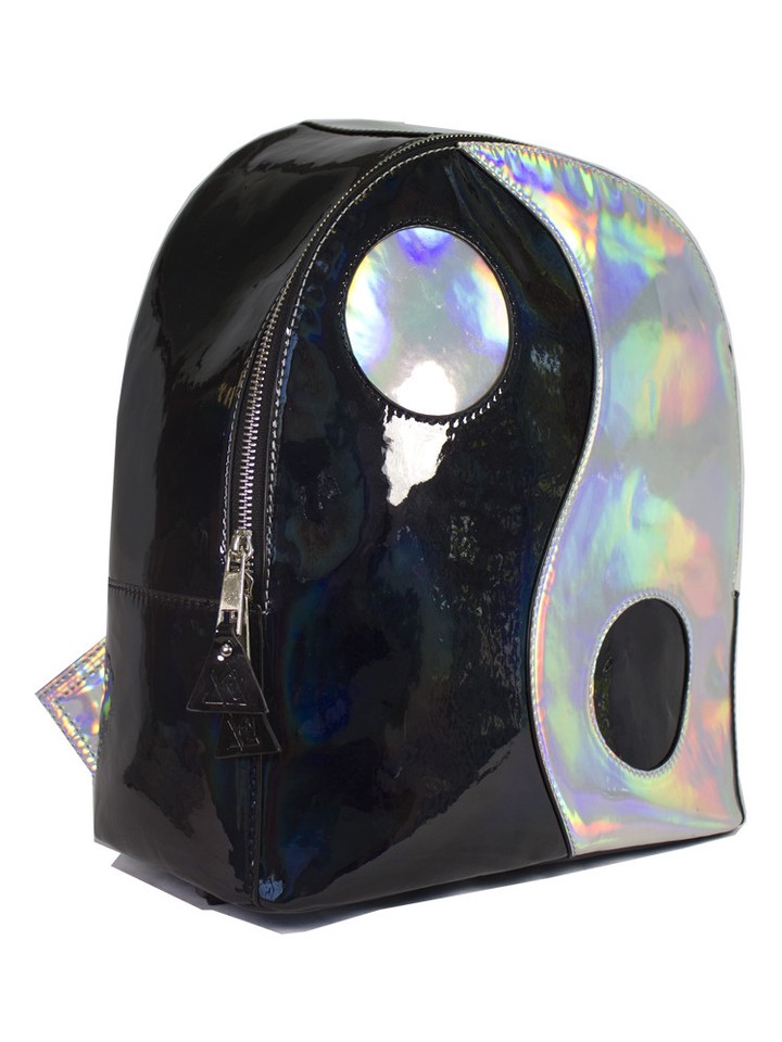 YRU Yin Yang Holographic Positive Negative Chinese Backpack Book bag ...