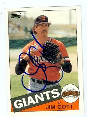 Jim Gott autographed baseball card (Giants) 1985 Topps #40T Traded Set ...
