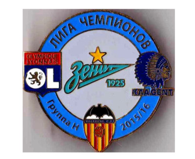 badge pin football soccer Zenit - Gand - Lyon - Valencia 2015-2016 #1 ...