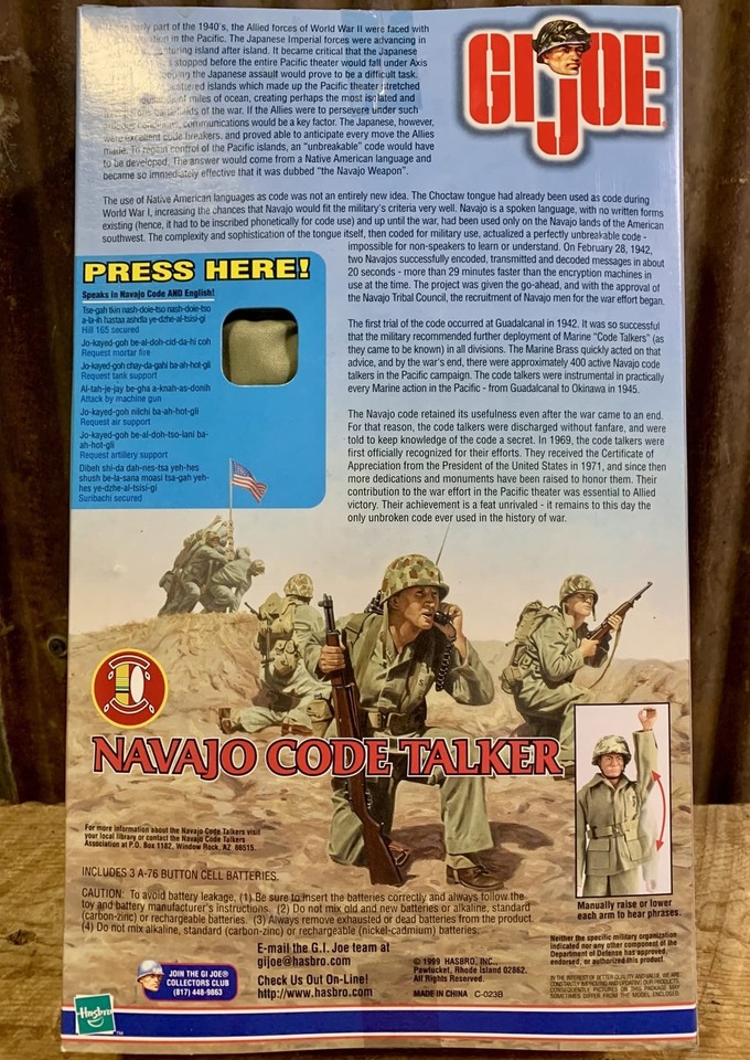 Gi Joe 12 Inch Navajo Indian Navaho Code Talker Figure: Says 7 ...