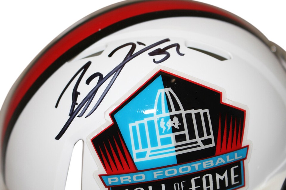 Ray Lewis Autographed/Signed Hall Of Fame Speed Mini Helmet Beckett ...