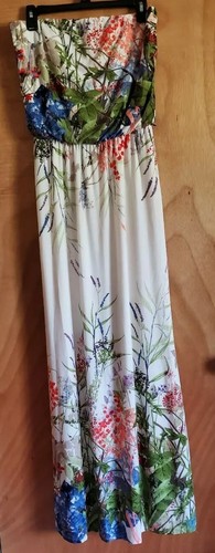 Modcloth South Grand Strapless Floral Dress Lined Size Large | eBay