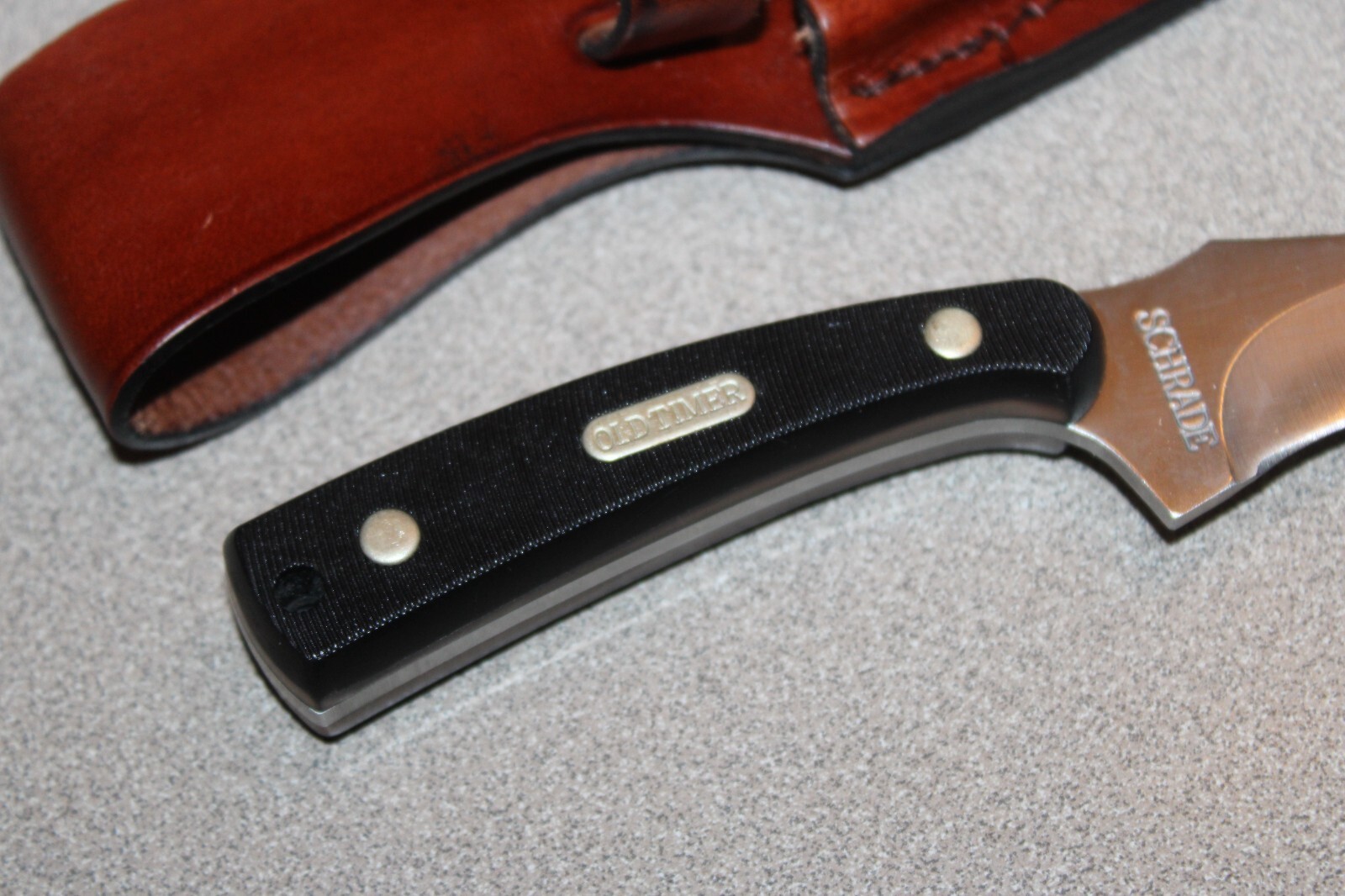 Schrade 152OT Old Timer 7-1/8" fixed blade Sharp Finger Full Tang knife ...