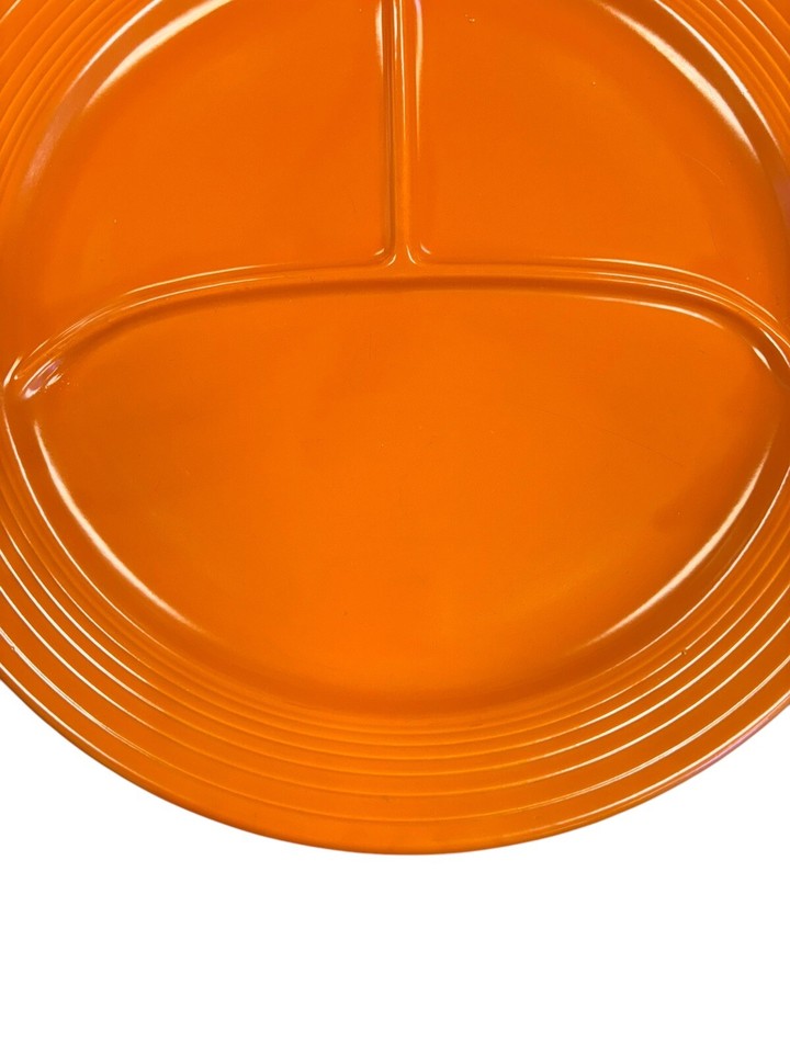 Vintage Fiesta 12" Red Divided Compartment Plate Fiestaware | eBay
