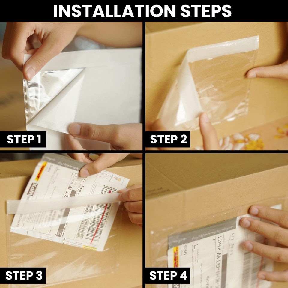 Shipping Label Sleeves 100Pcs, 7.5x5.5 Inches - Packing Slip Envelope ...