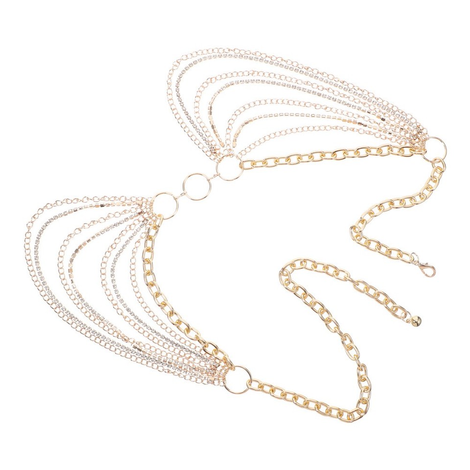 Fashionable Rhinestone Waist Belt Body Chain Sparkly Belts for Women ...