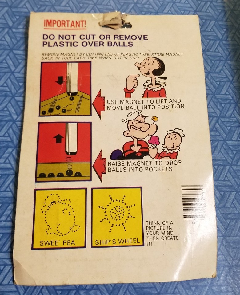Rare 1981 NOS Ja-Ru POPEYE Doodle BALL GAME new/sealed Super Magnetic ...