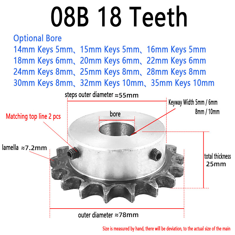 #40 10-32T Chain Drive Sprocket Bore 10-40mm Pitch 1/2" 12.7mm For 08B ...